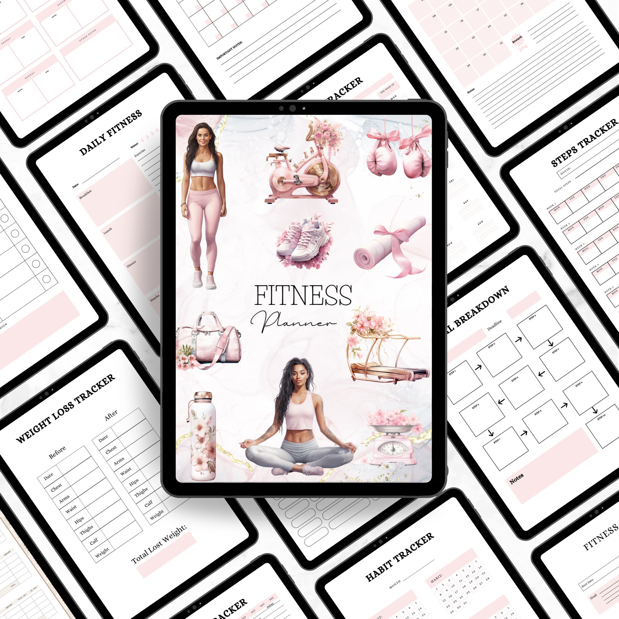 Digital Fitness Planner Goodnotes Planner Exercise Log Printable weight ...