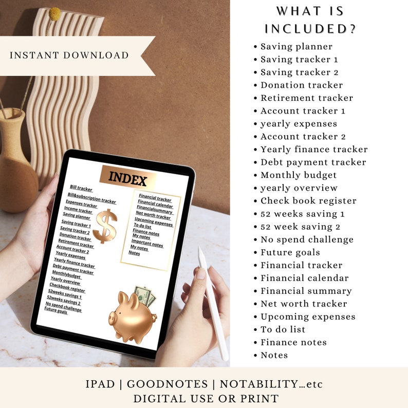 Digital Budget Planner for Goodnotes and Notability , Financial Planner ...