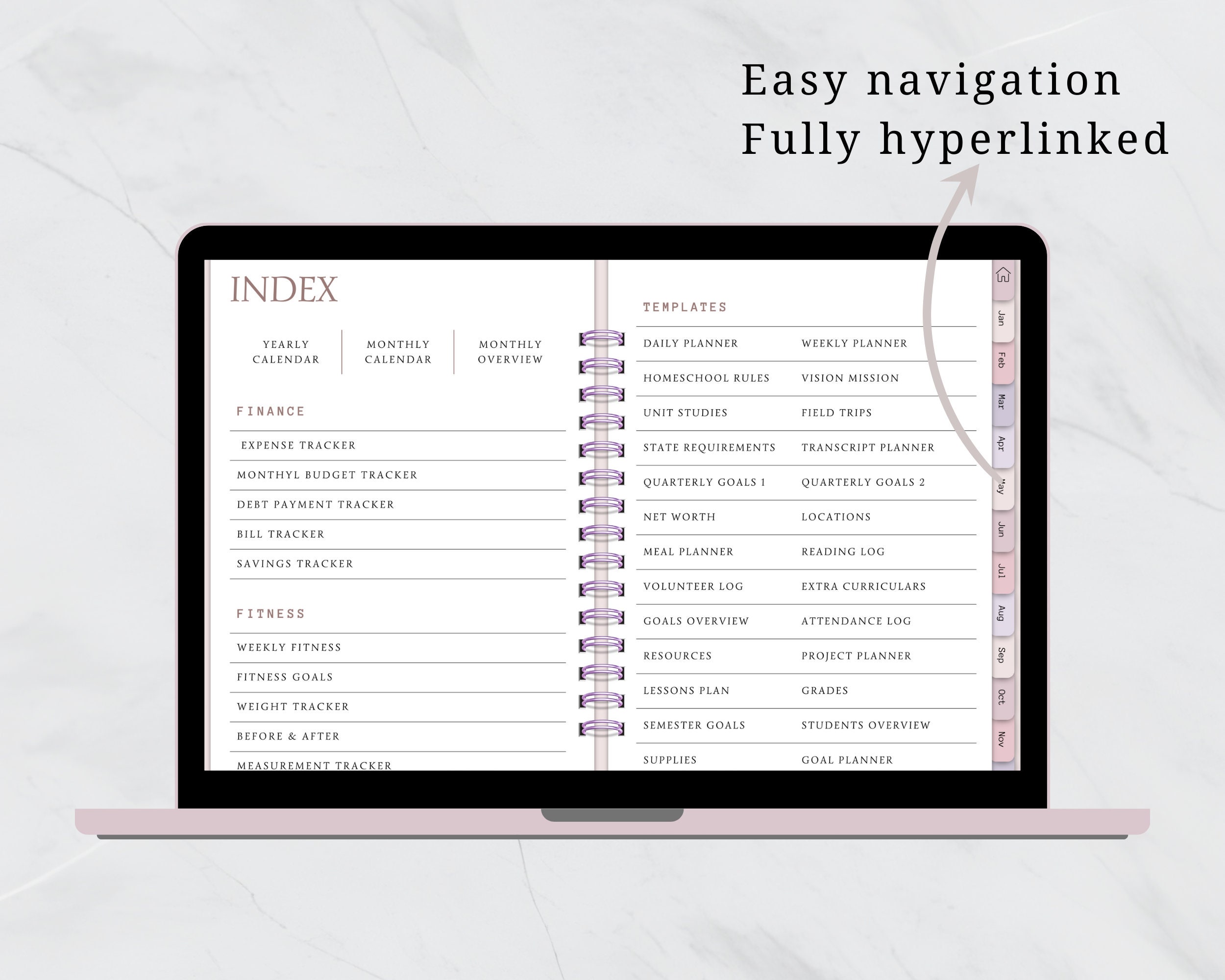 Digital Homeschool Planner Undated Lesson Plan Template Home School ...