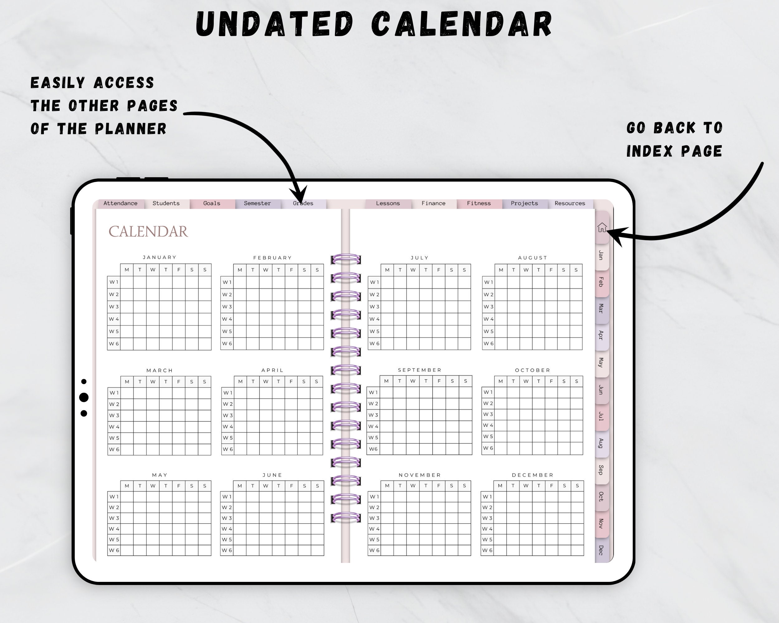 Digital Homeschool Planner Undated Lesson Plan Template Home School ...
