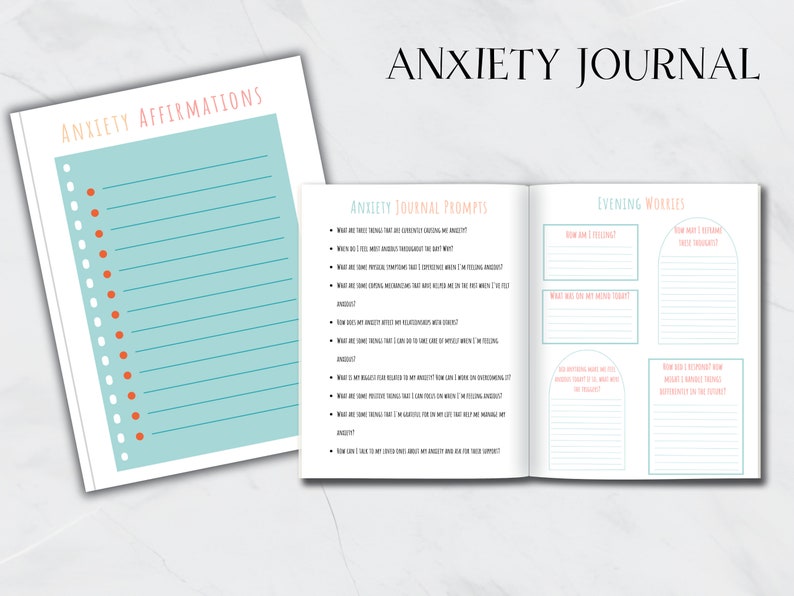 Digital Anxiety Journal, Therapy Journal, Mental Health Journal ...