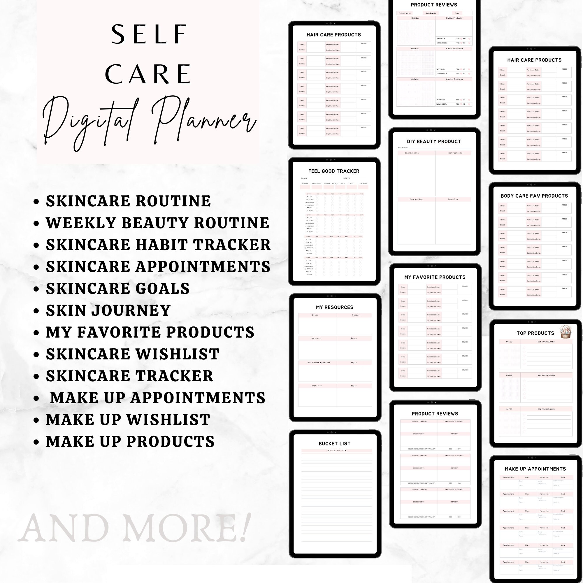 Digital and Printable Self Care Journal, iPad Planner , Goodnotes ...