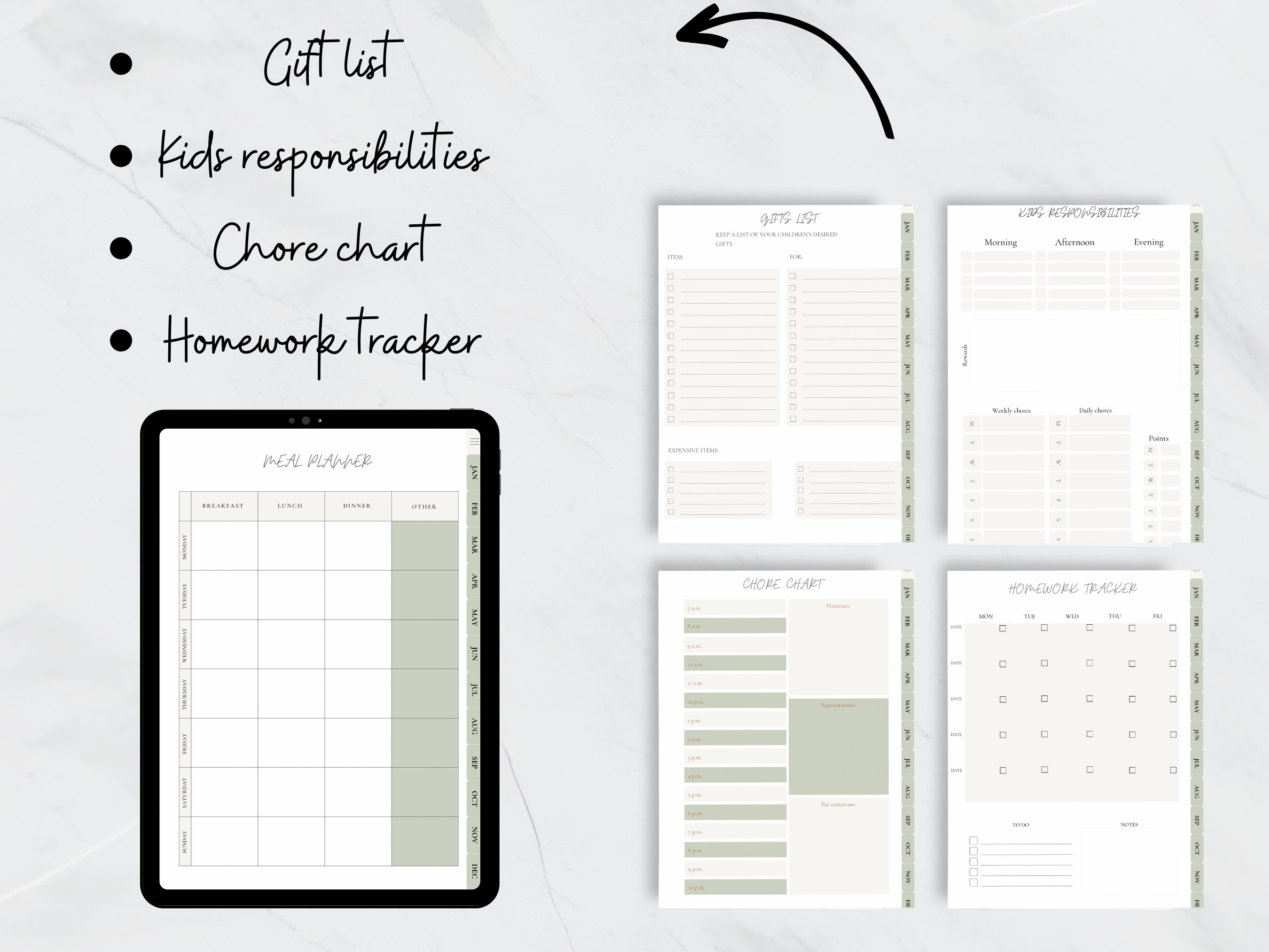 That Mom Digital Planner: Family Organizer, Kids Affirmations (PDF) - Etsy