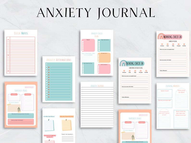 Digital Anxiety Journal, Therapy Journal, Mental Health Journal ...