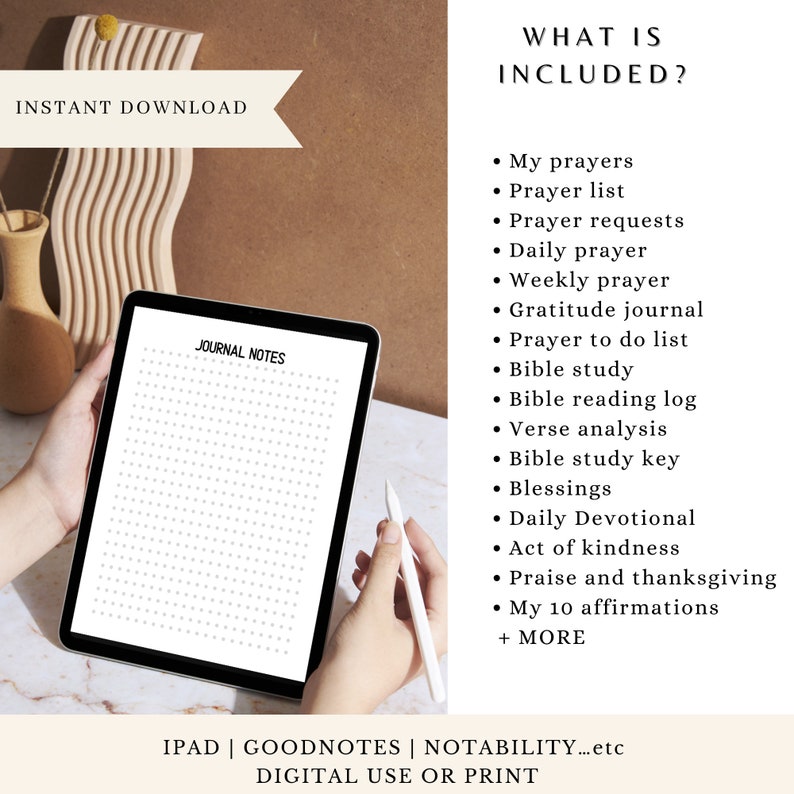 Prayer Journal Digital Prayer Journal Bible Study Journal Goodnotes ...