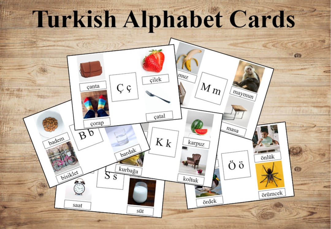 Alphabet Cards (turkish) With Real Photos, Printable Montessori ...