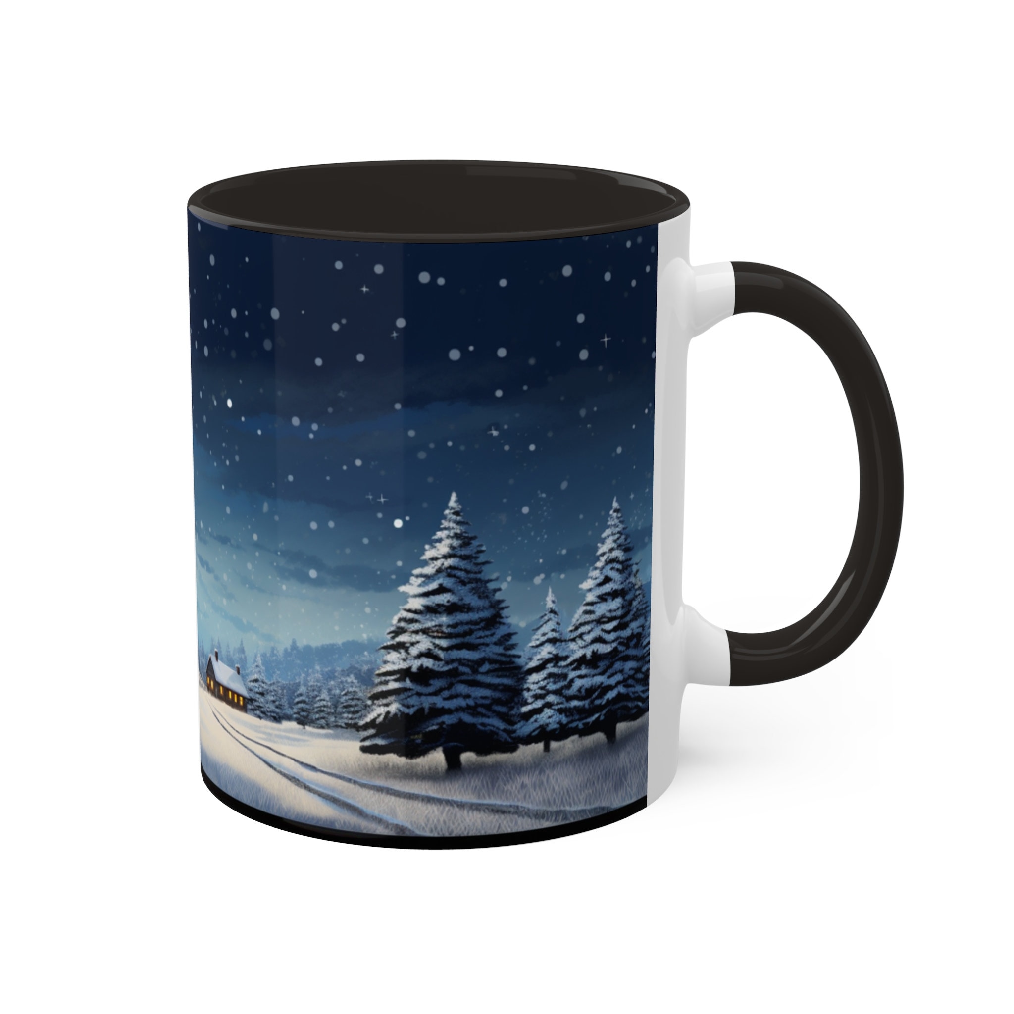 Solitude in Snow, Colorful Mugs, 11oz, Coffee Mug, Tea Mug, Winter ...