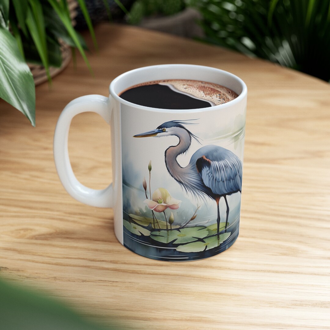 Great Blue Heron Ceramic Mug 11oz Coffee Mug Tea Mug - Etsy