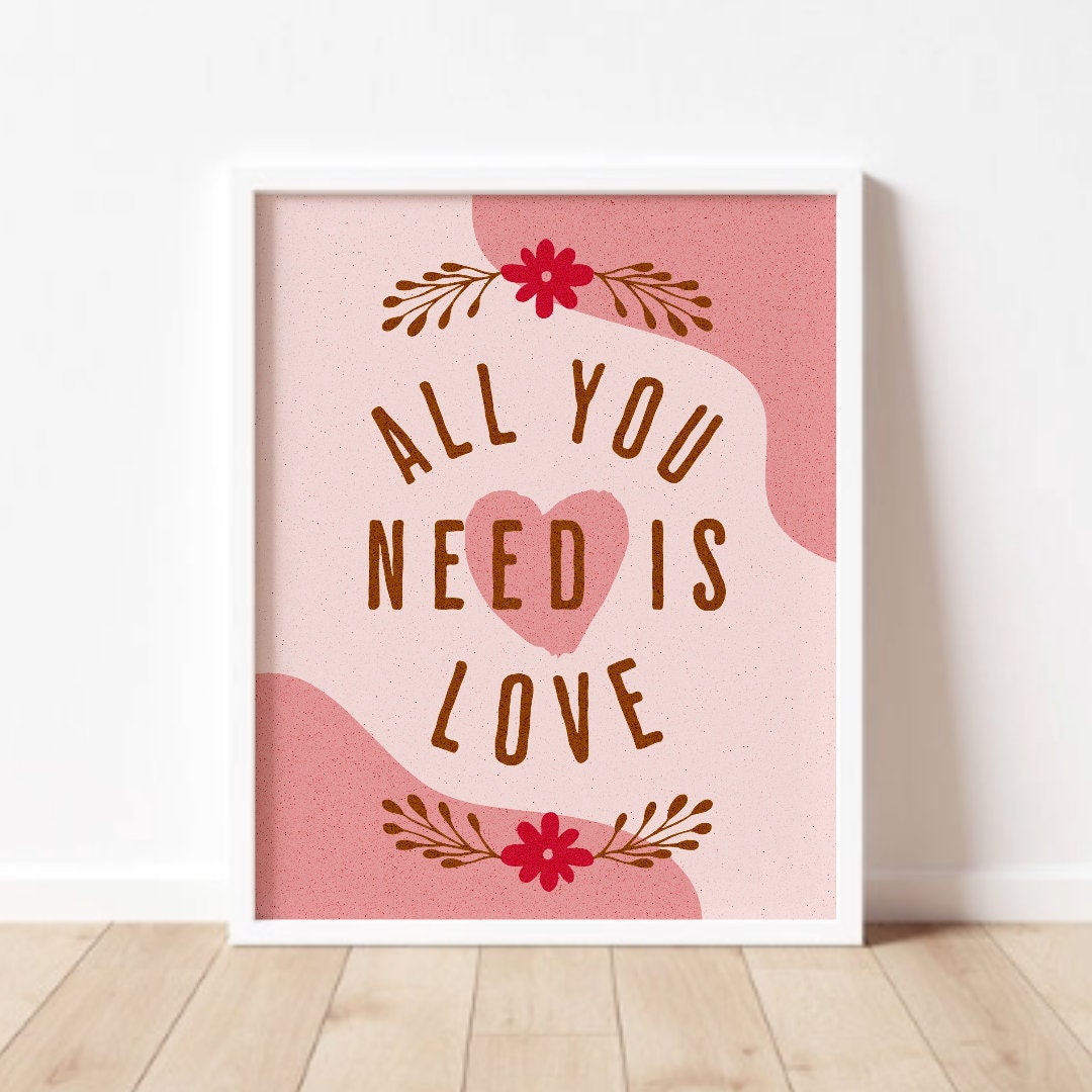 All You Need is Love, Family Poster, Living Room Wall Decor, Living ...