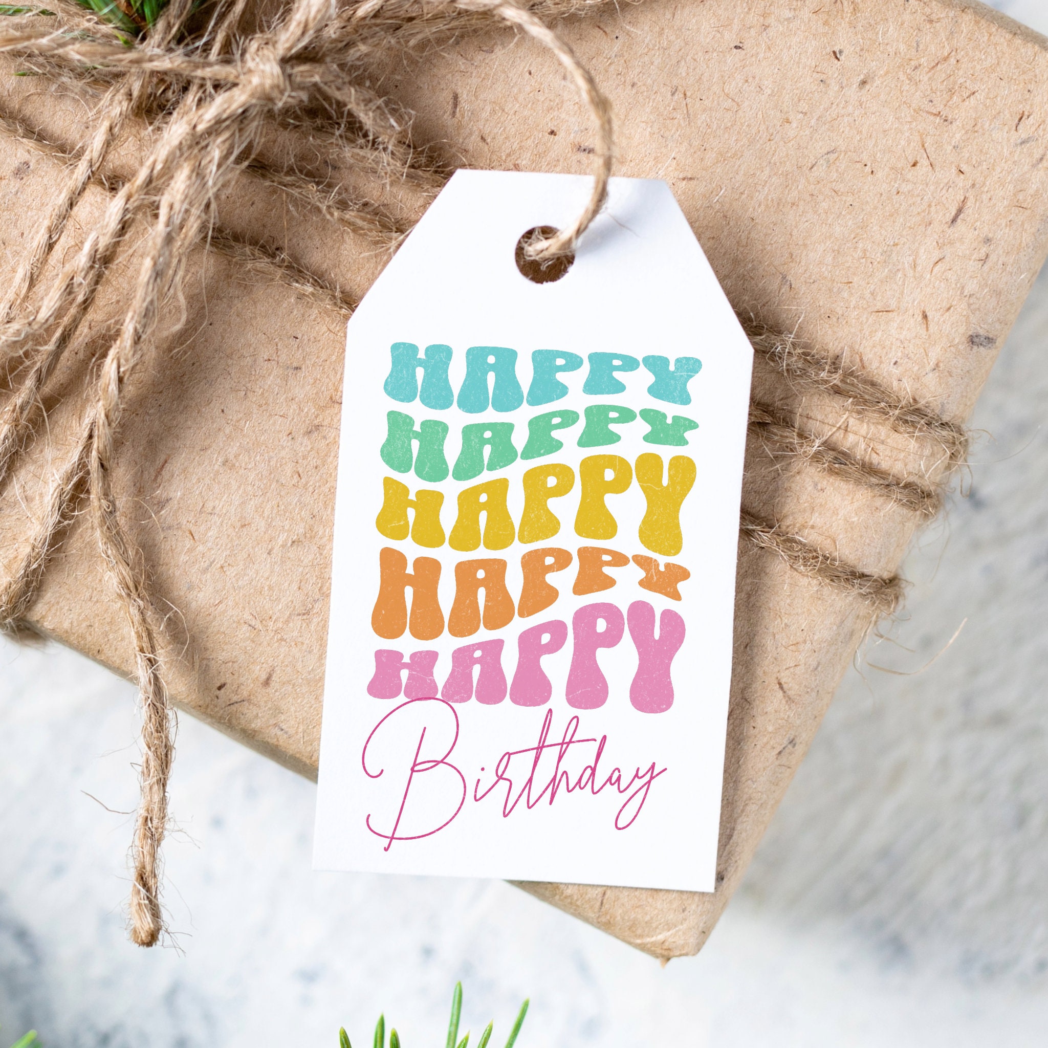 Happy Birthday Tags, Printable Birthday Tags, Birthday Gift Tag ...