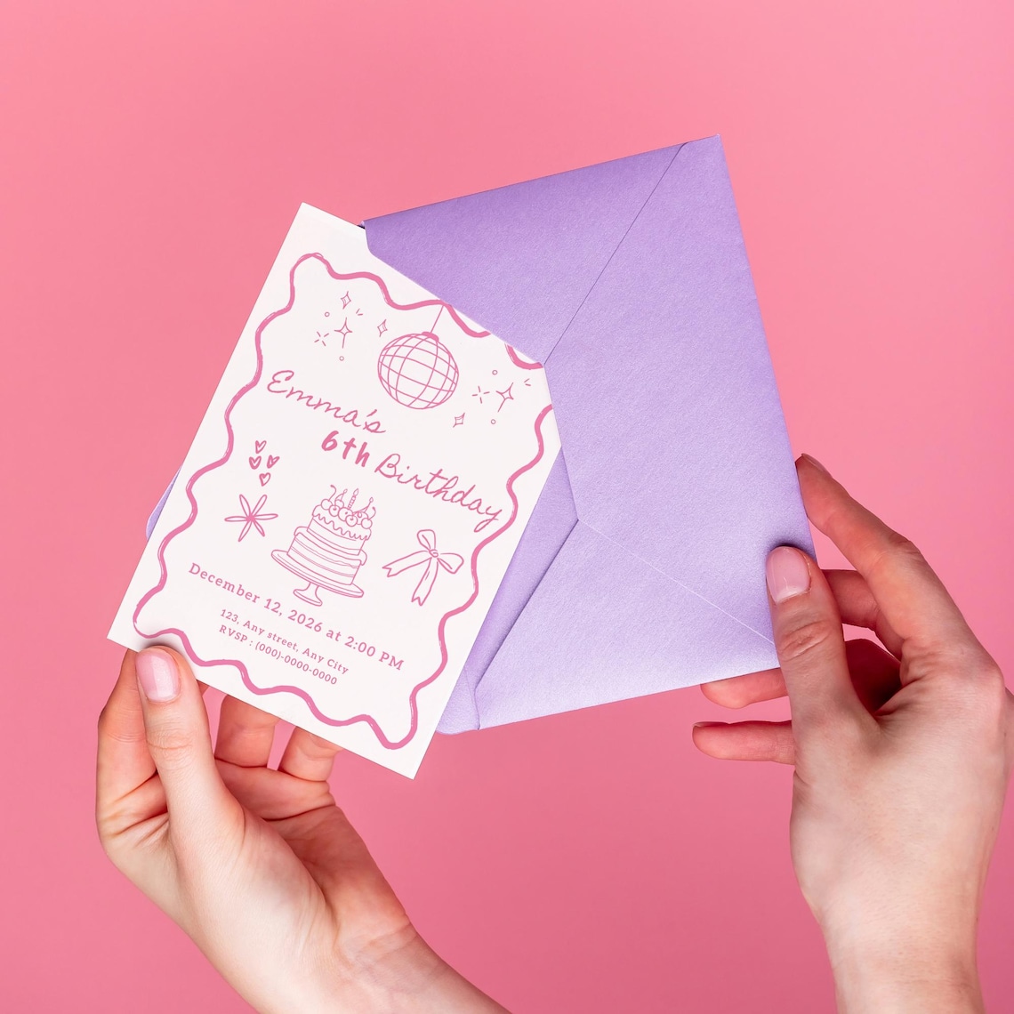 Printable Editable Birthday Party Invitation, Girl Birthday Invitation ...