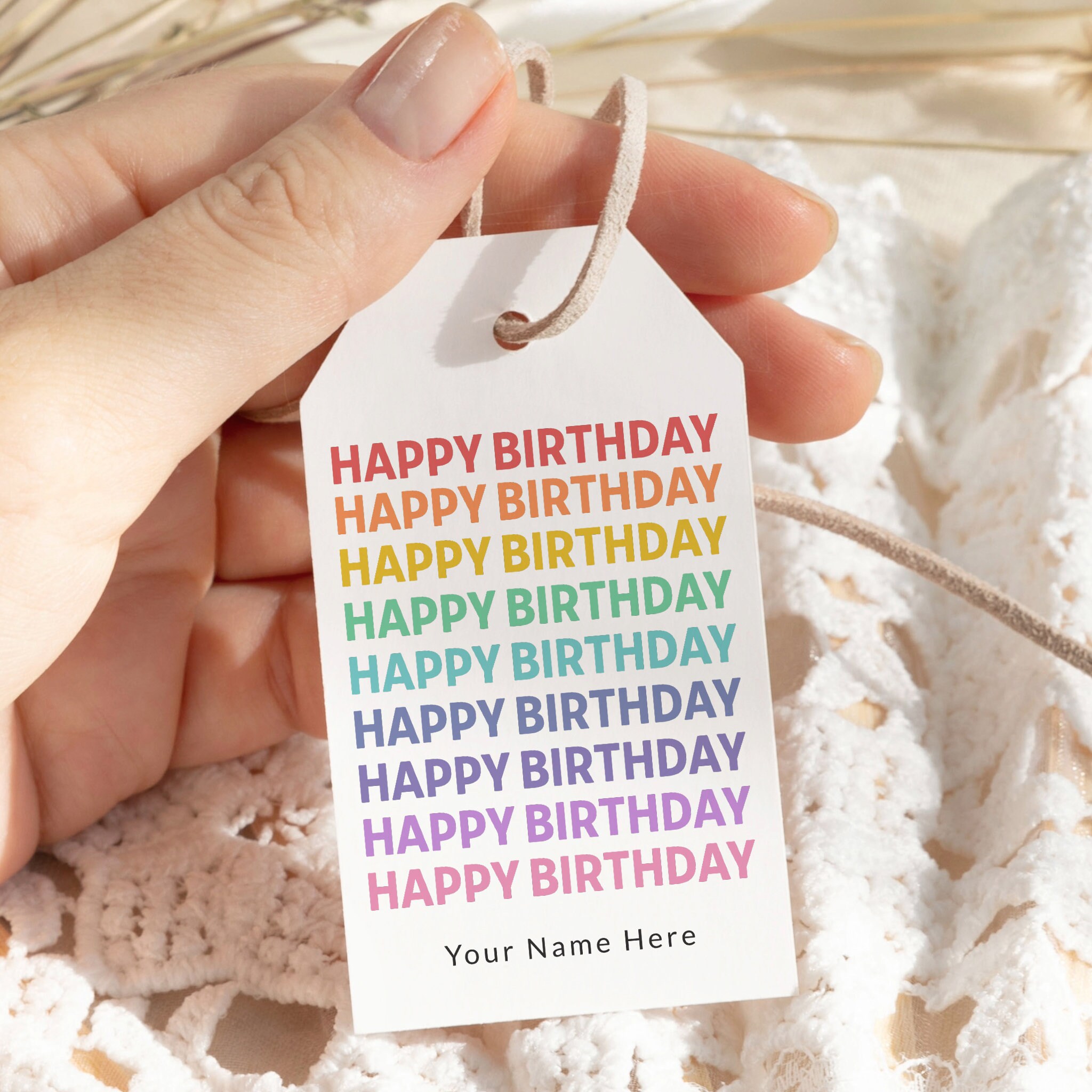 Rainbow Birthday Tags, Printable Happy Birthday Tags, Birthday Gift Tag ...