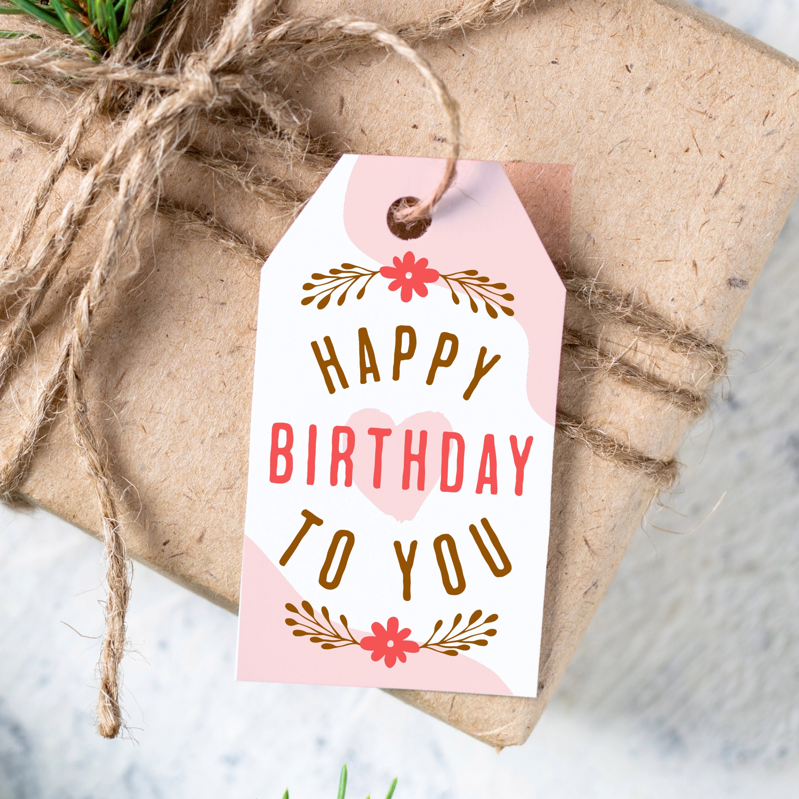 Happy Birthday Tags, Printable Birthday Tags, Birthday Gift Tag ...