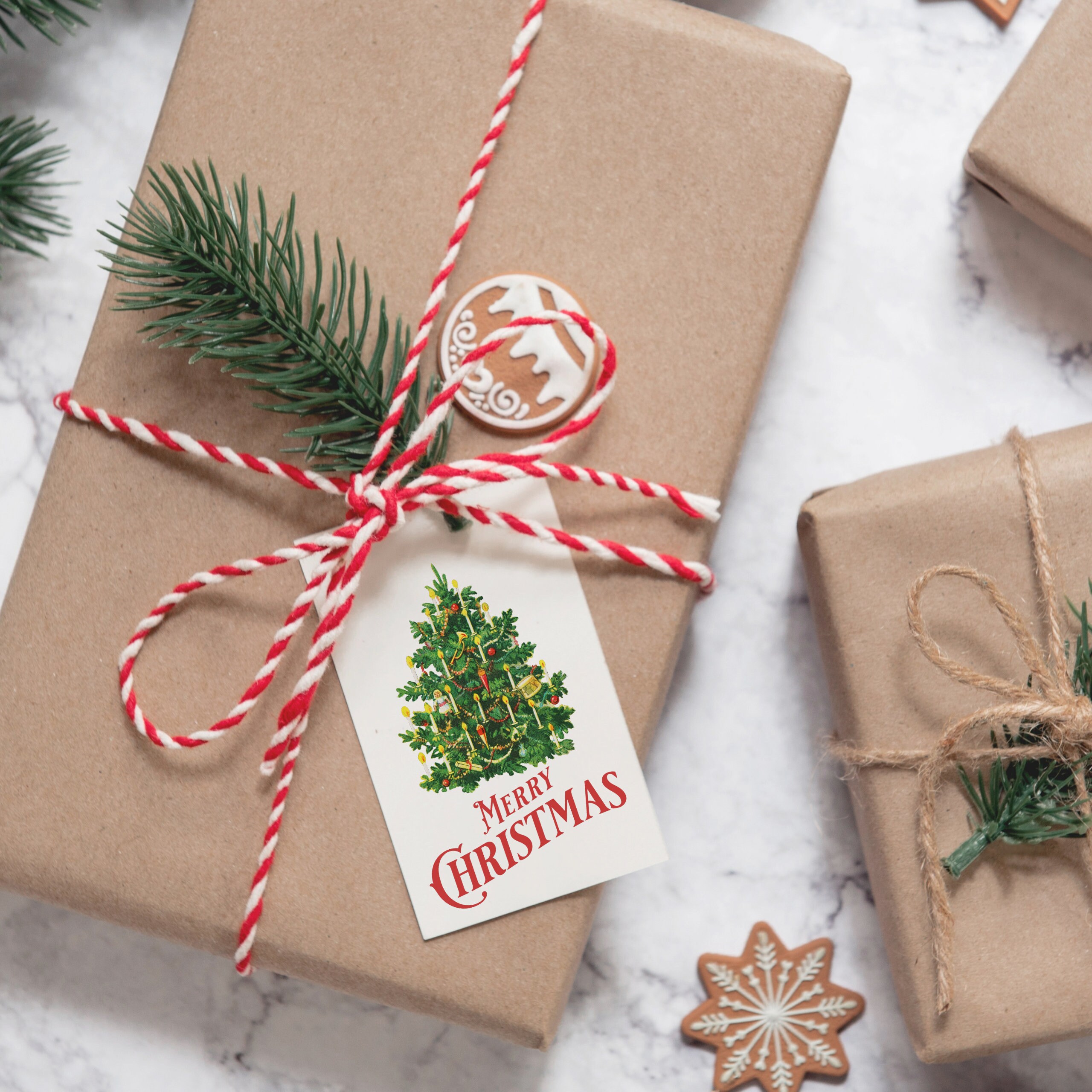 Vintage Christmas Tree Tags, Printable Christmas Tags, Christmas Gift ...