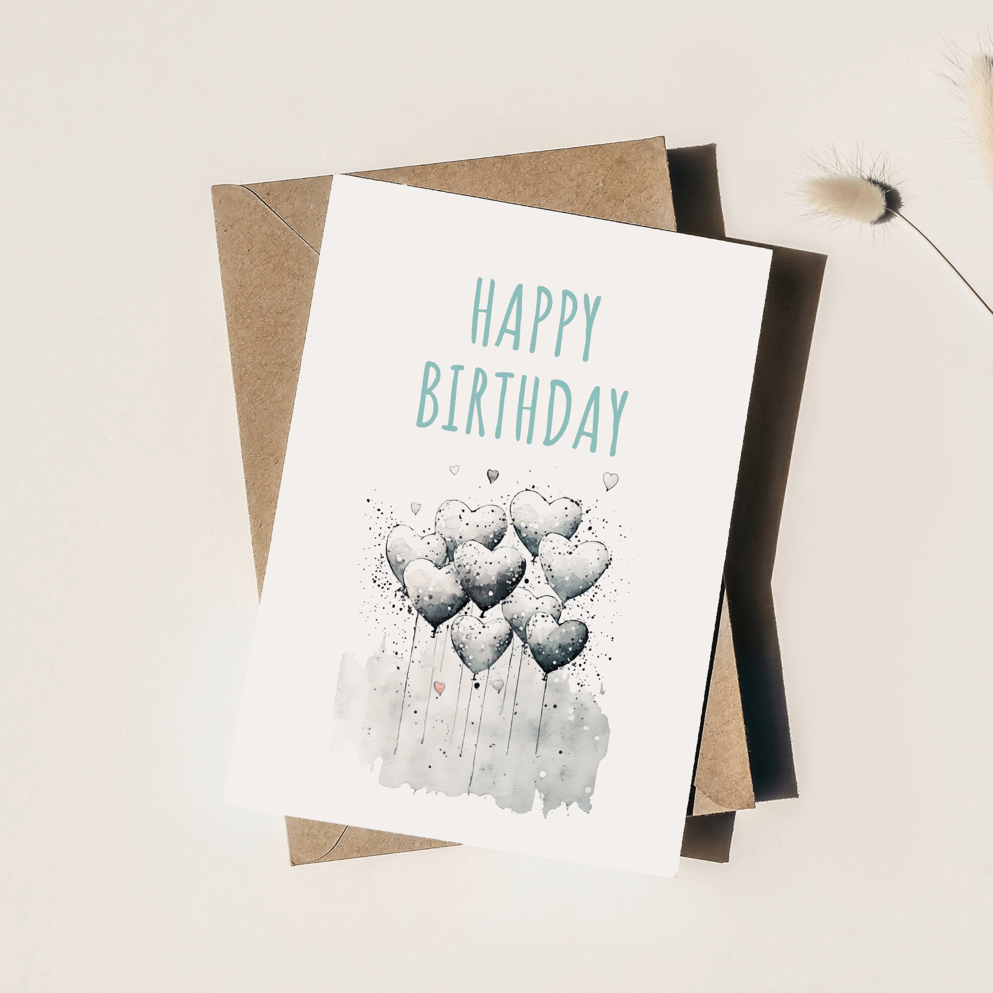 Balloons Birthday Cards, Printable Happy Birthday Card, Birthday Cards ...