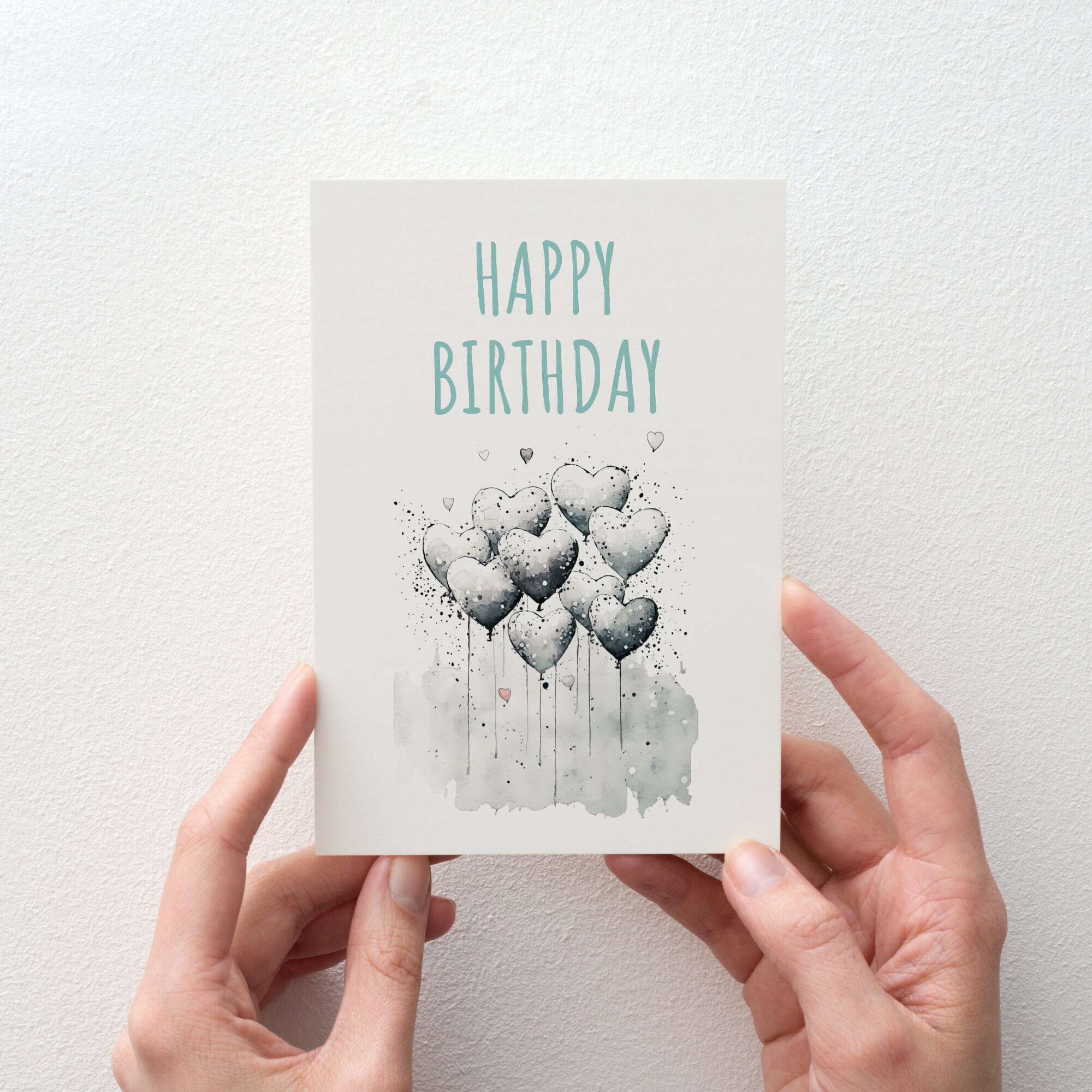 Balloons Birthday Cards, Printable Happy Birthday Card, Birthday Cards ...