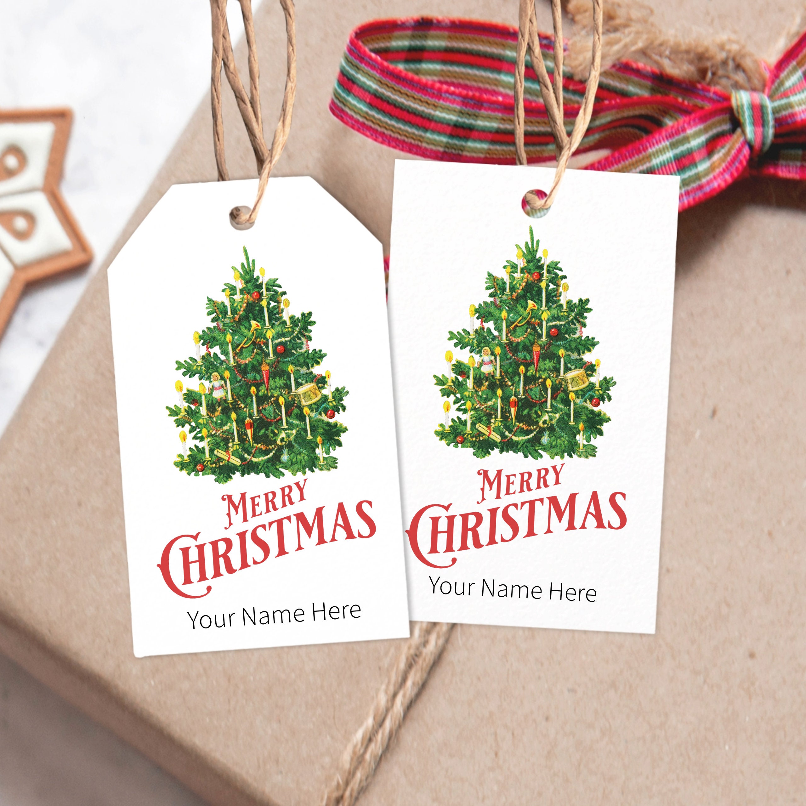 Vintage Christmas Tree Tags, Printable Christmas Tags, Christmas Gift ...