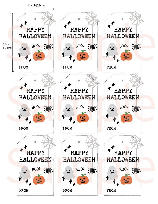 Printable Halloween Favor Tags, Boo Gift Tags, Trick or Treat Favor ...