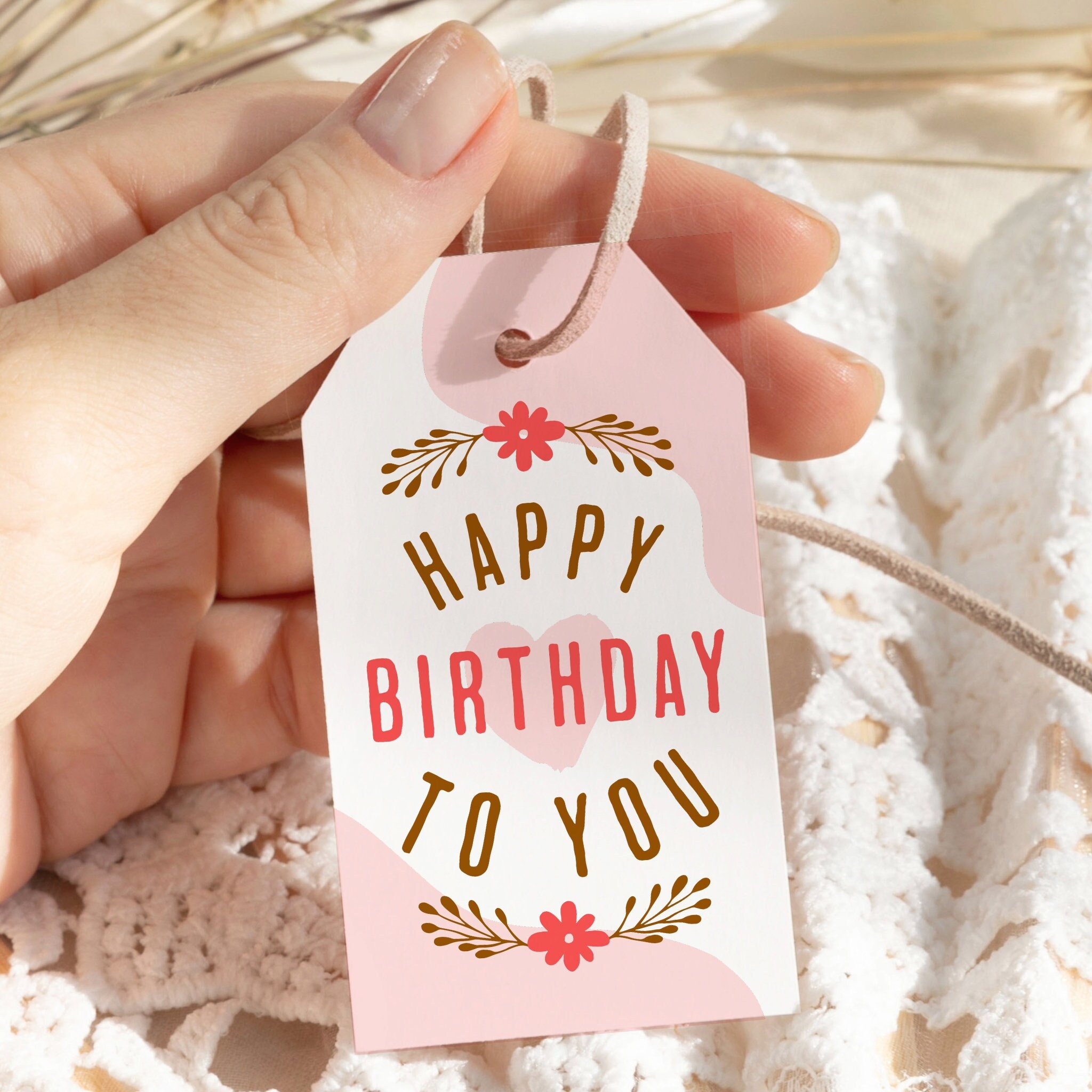 Happy Birthday Tags, Printable Birthday Tags, Birthday Gift Tag ...