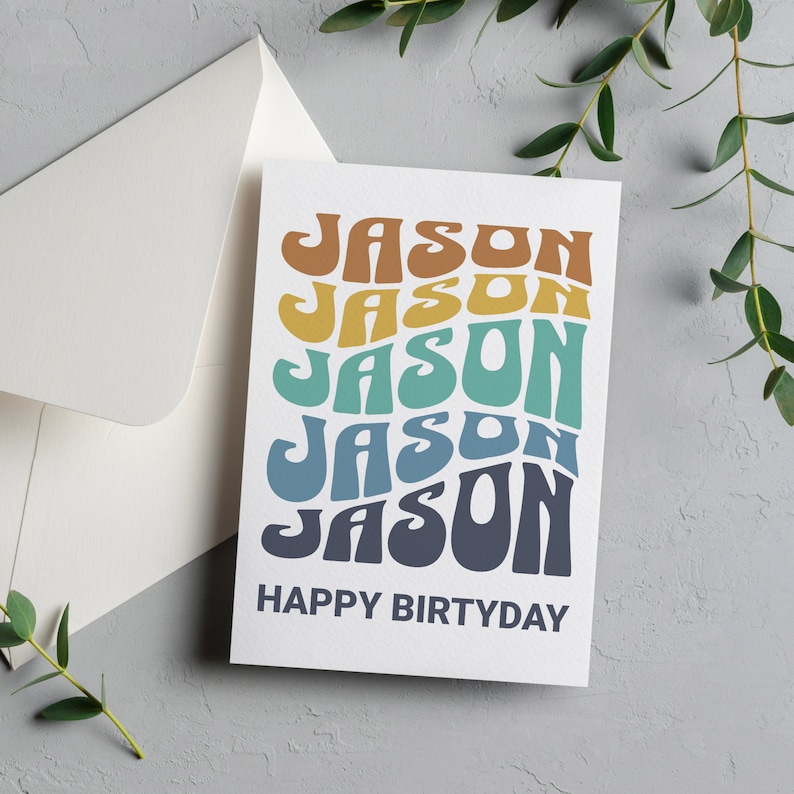 Printable Birthday Card, Personalized Birthday Card, Custom Name ...