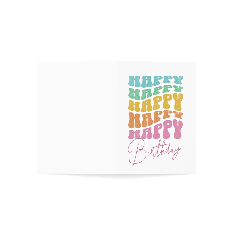 Rainbow Birthday Card, Easy Printable Happy Birthday Card, Birthday ...
