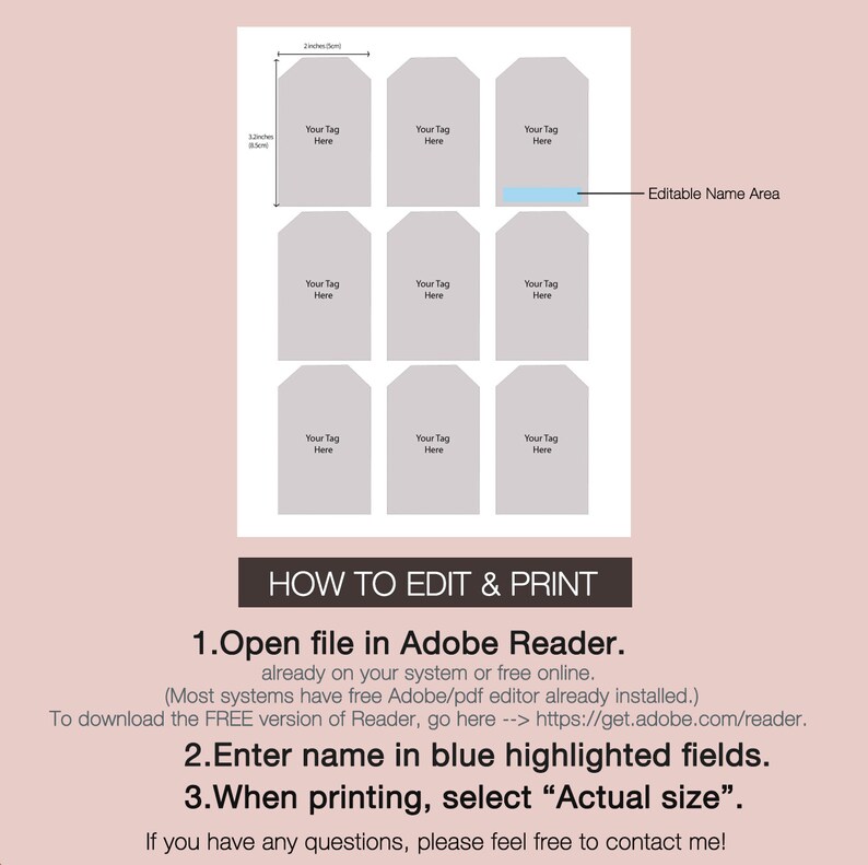 Happy Birthday Tags, Printable Birthday Tags, Birthday Gift Tag ...