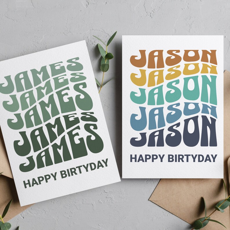 Printable Birthday Card, Personalized Birthday Card, Custom Name ...