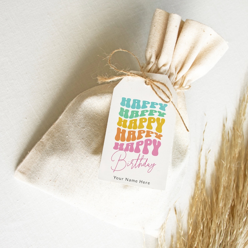 Happy Birthday Tags, Printable Birthday Tags, Birthday Gift Tag ...