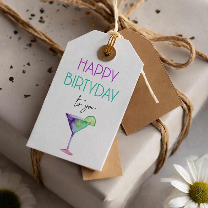 Happy Birthday to You Tags, Printable Birthday Tags, Birthday Gift Tag ...