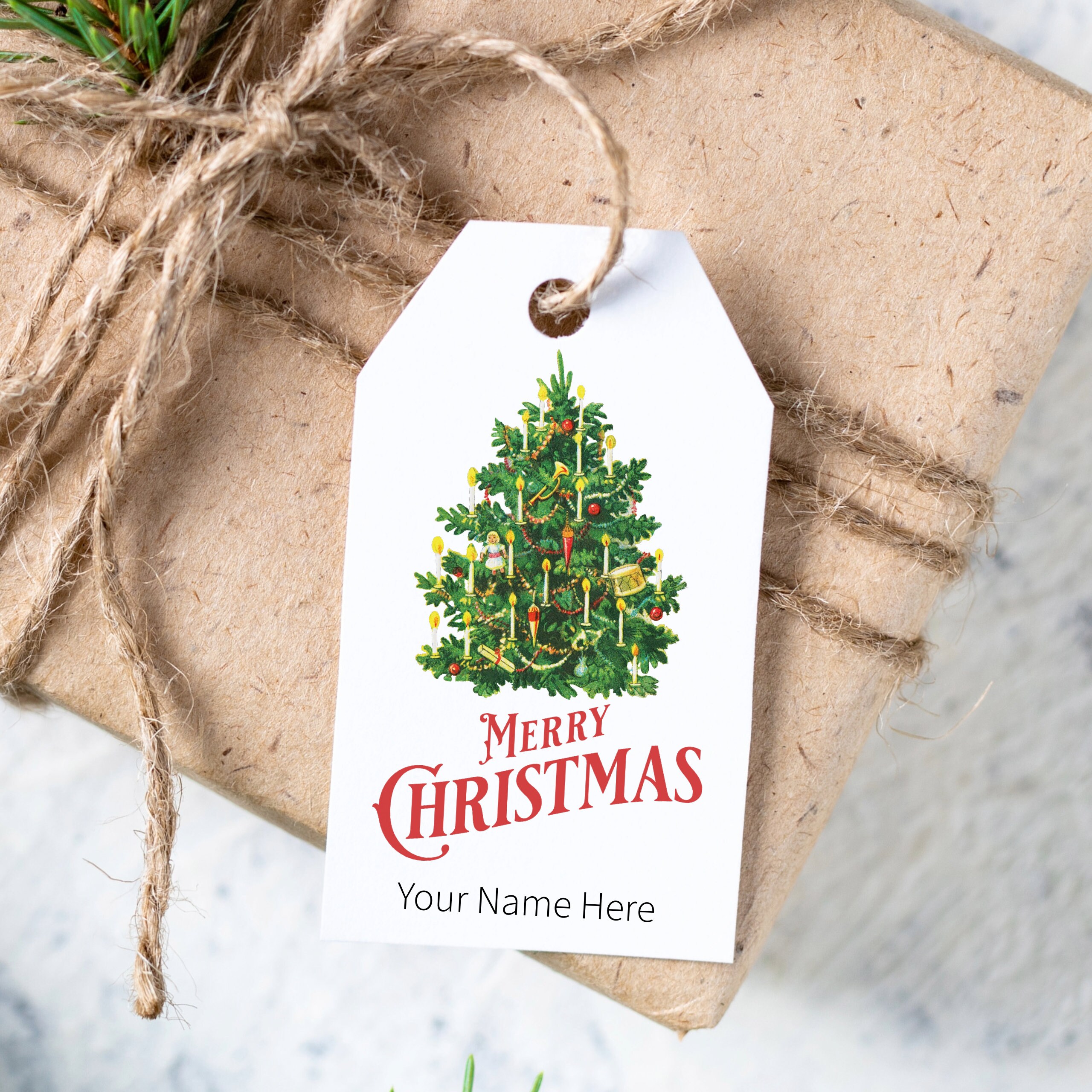 Vintage Christmas Tree Tags, Printable Christmas Tags, Christmas Gift ...