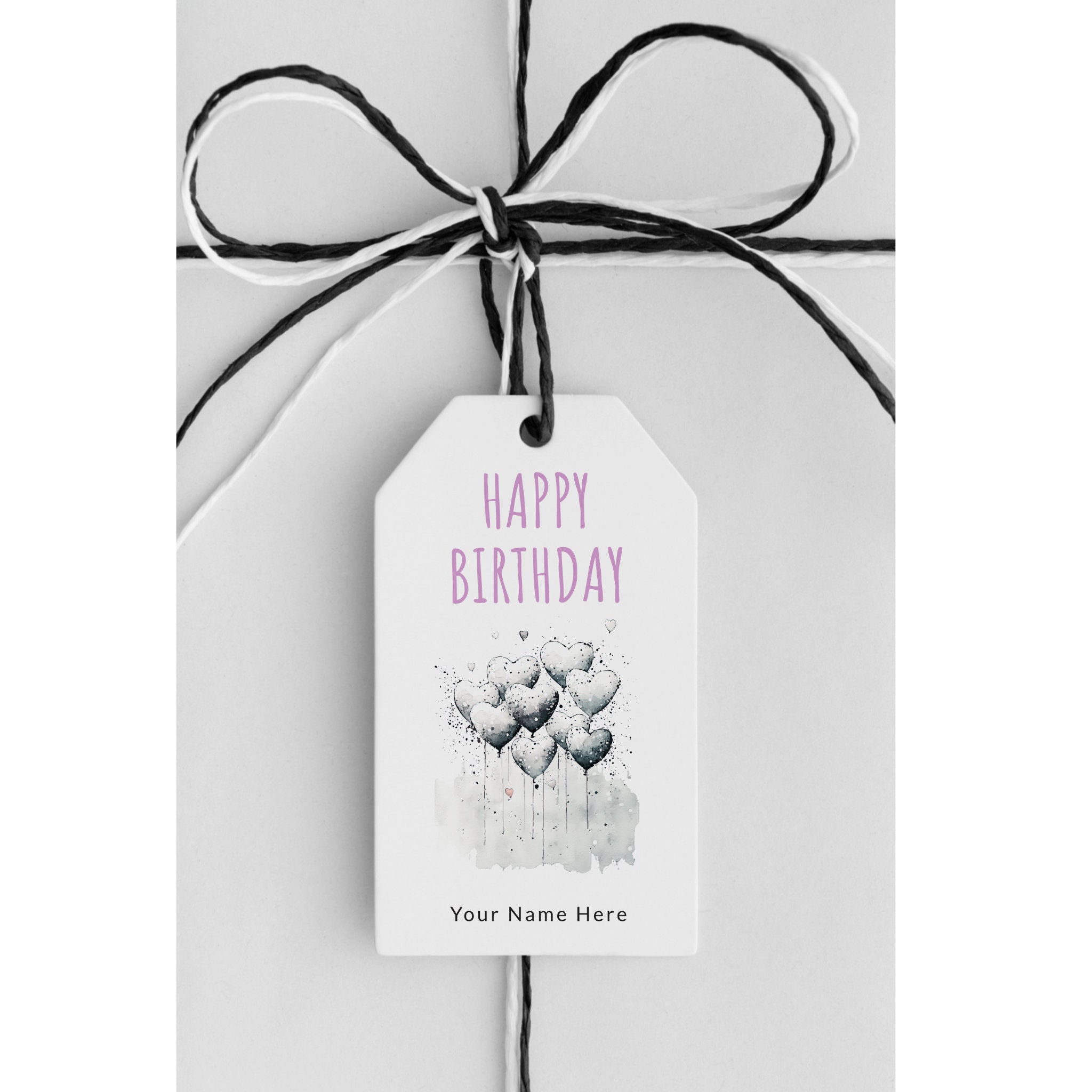 Happy Birthday Tags, Printable Birthday Tags, Birthday Gift Tag ...