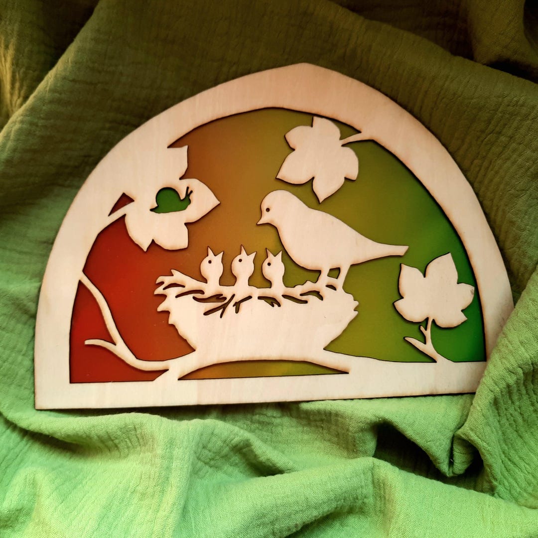Wooden Bird's Nest Silhouette: Waldorf Window Decor - Fits De Noest ...