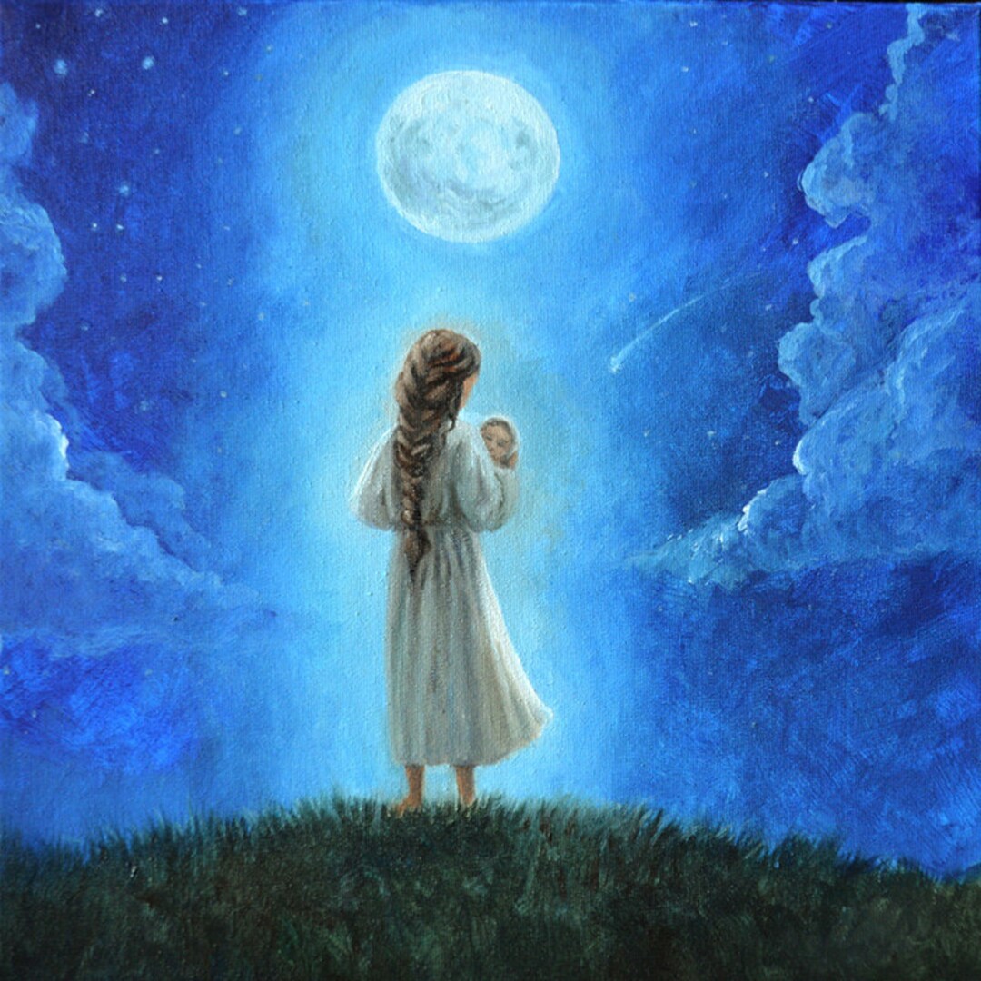 Moon Lullaby - Motherhood - Mother and Baby - Postcard and Print ...