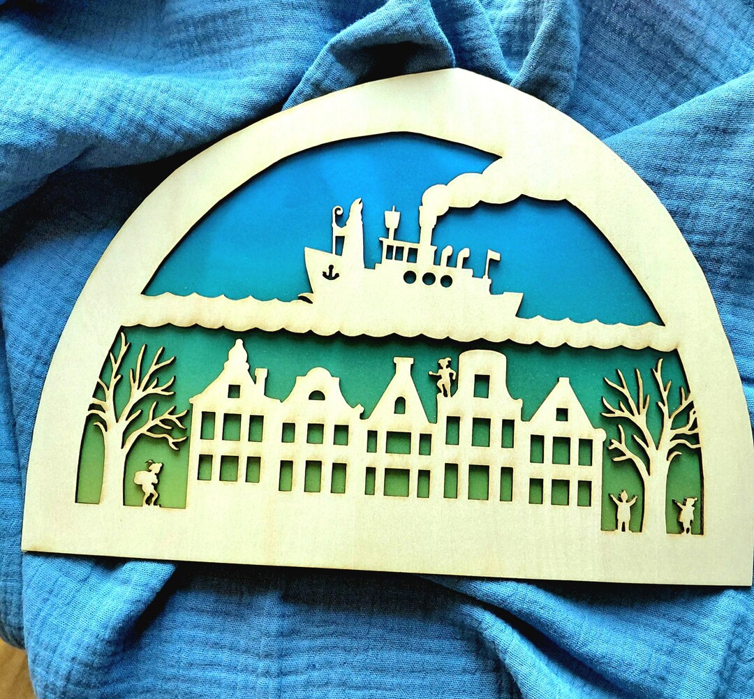 Wooden Saint Nicholas on His Ship Silhouette: Waldorf Window or Lamp ...