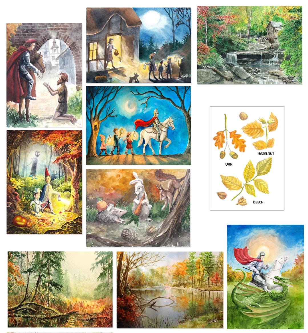 Autumn Postcards - Season Table - Waldorf - as Set of 10 or Separately ...