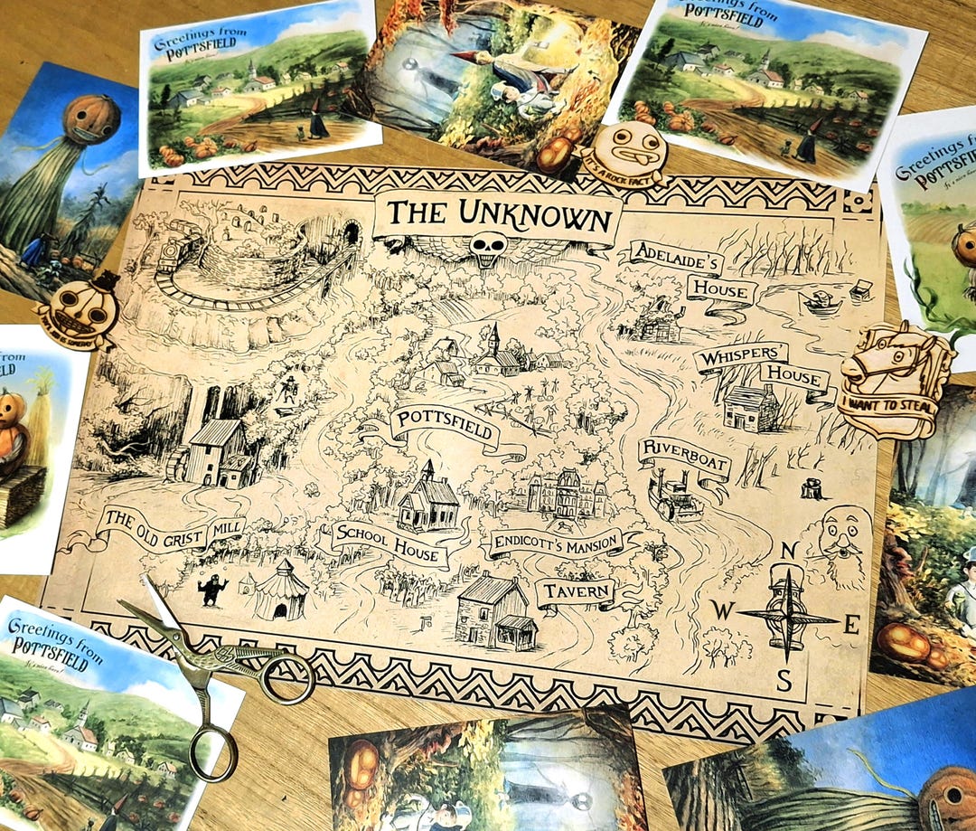 Over the Garden Wall Map of the Unknown Art Print A3 Size 29.7 X 42cm ...