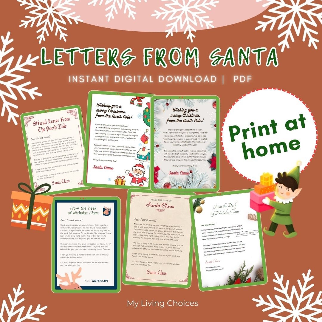 Letters From Santa Instant Download Collection: 6 Unique - Etsy