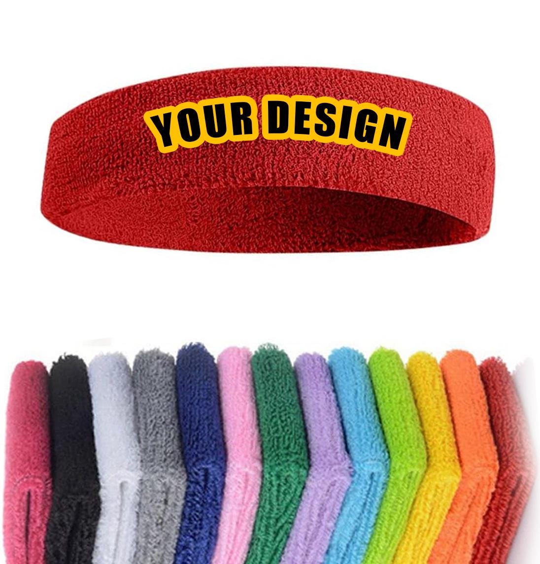 Custom Text, Design, Image Applied SWEAT HEADBANDS, Customized ...