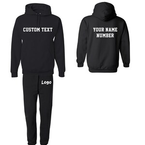 Customizable Cotton Blend Sweatsuit, Personalized Text, Matching Set - Etsy