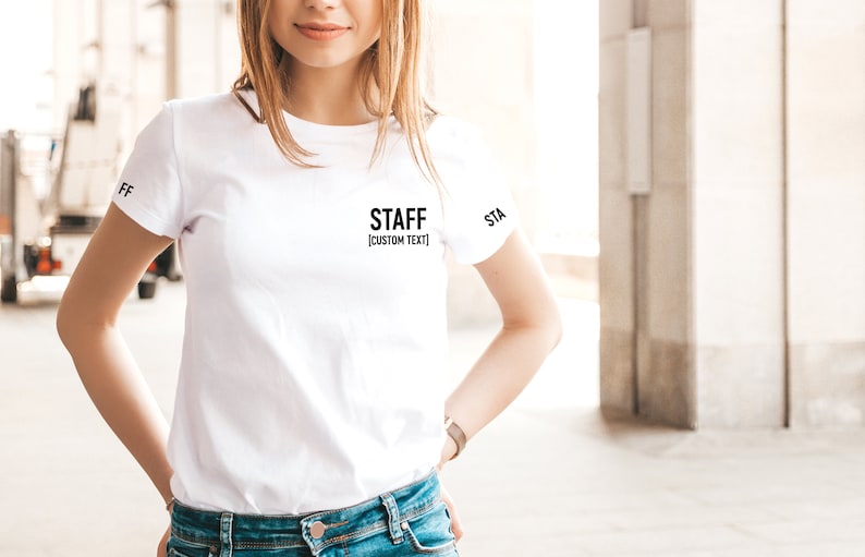 Custom STAFF T-shirt, Personalized Work Apparel - Etsy