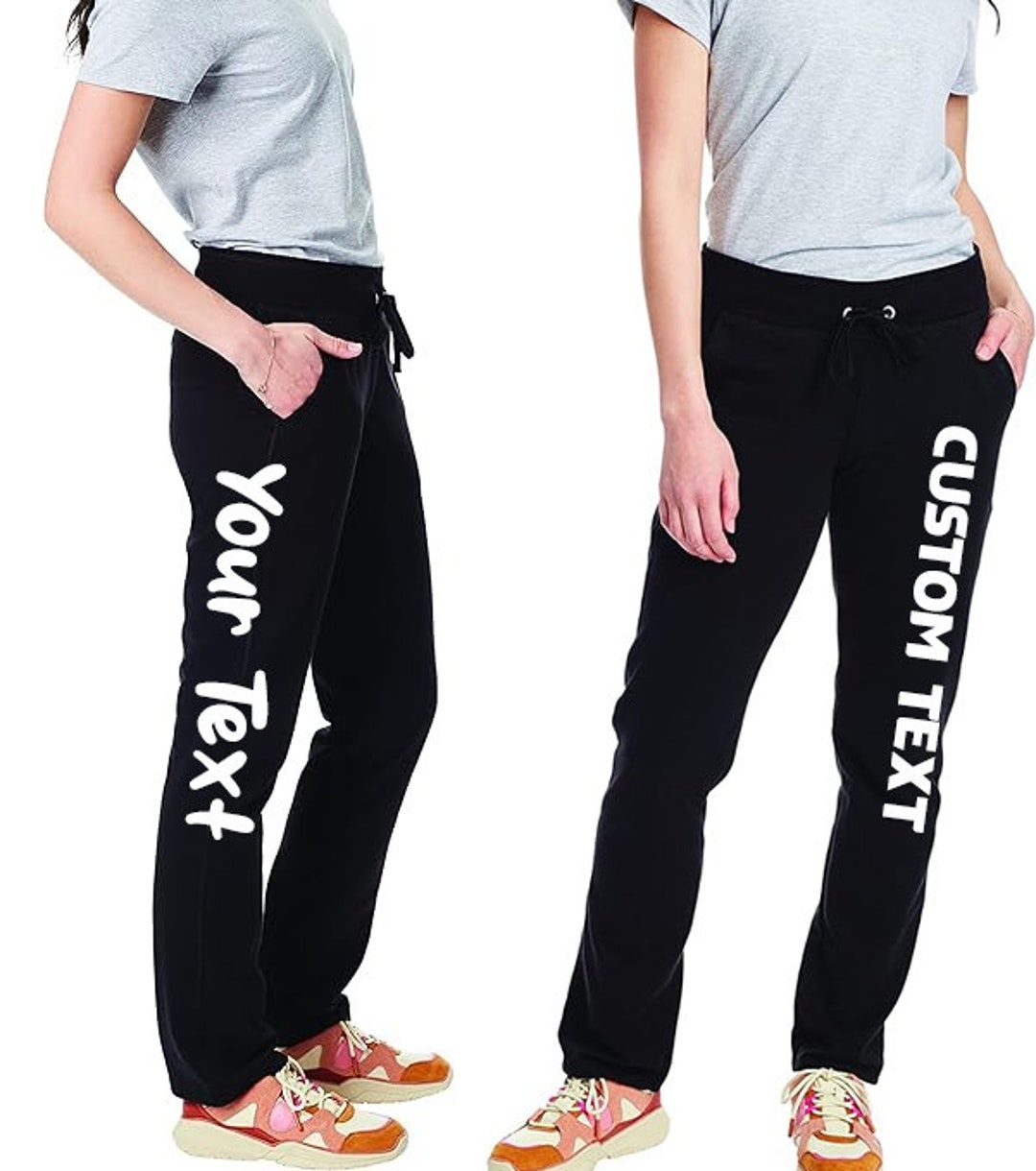 Custom Text Sweatpants, Open Bottom, Matching Event Pants - Etsy