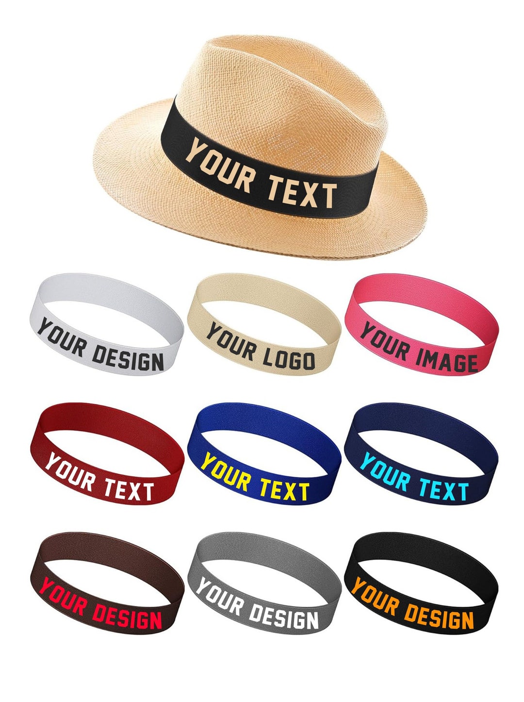Custom Hatbands | Text, Design, Image Applied Cowboy & Fedora HAT BANDS ...