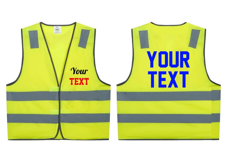 Custom Reflective Safety Vest, High Visibility Work Vest, Add Your Text ...
