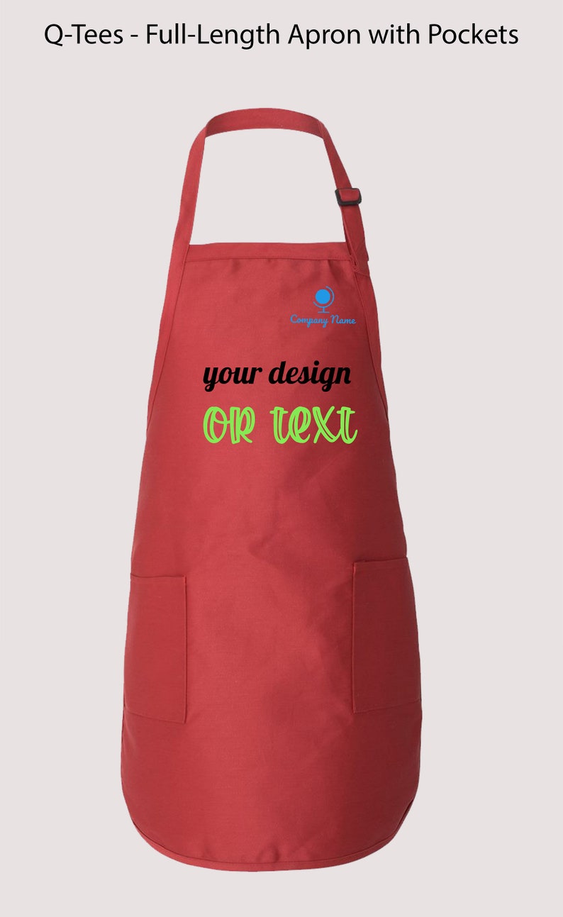 Custom Text, Design, Image Applied Full Length APRONS, Customized Waist ...