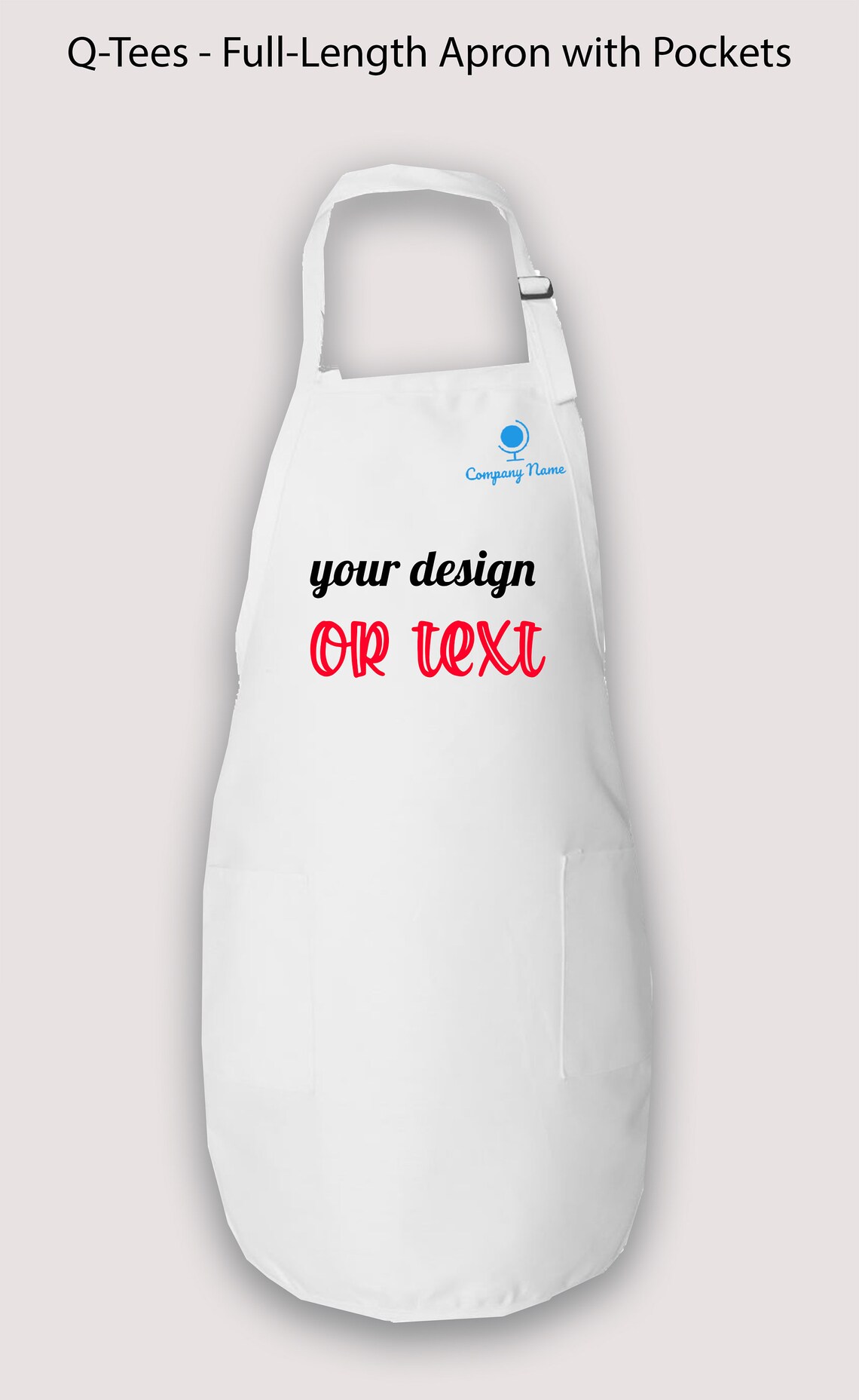 Custom Text, Design, Image Applied Full Length APRONS, Customized Waist ...