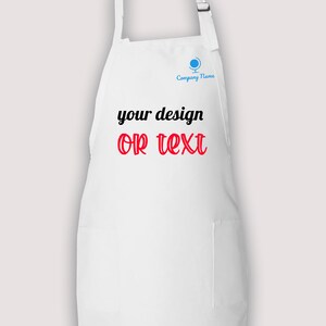 Custom Text, Design, Image Applied Full Length APRONS, Customized Waist ...