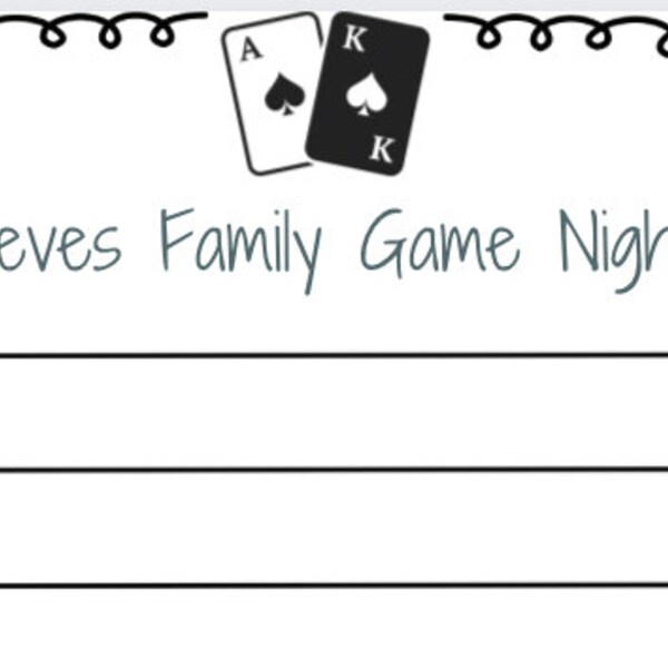Game Night Score Cards - Etsy