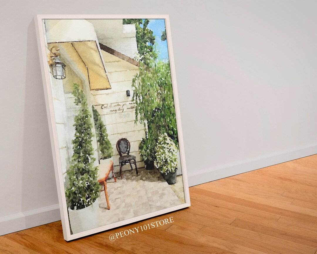 Cafe Natural Art Watercolor Painting Printable Digital Download JPG ...
