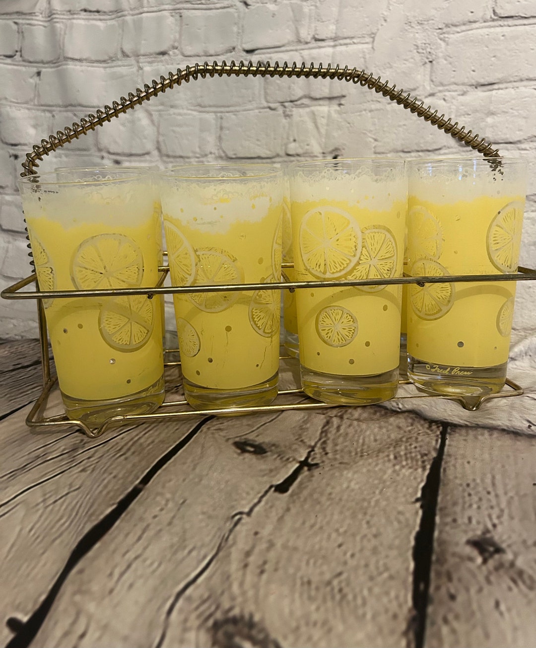 Fred Press Lemon Glasses and Carrier - Etsy