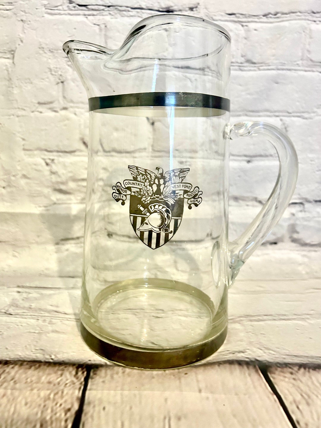 MCM 1952 US West Point Glass Pitcher - Etsy